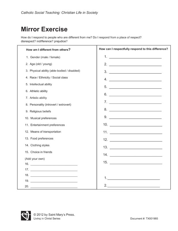 Mirror Exercise | Saint Mary's Press