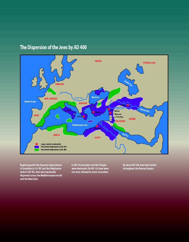 Map of the Dispersion of the Jews by AD 400 | Saint Mary's Press