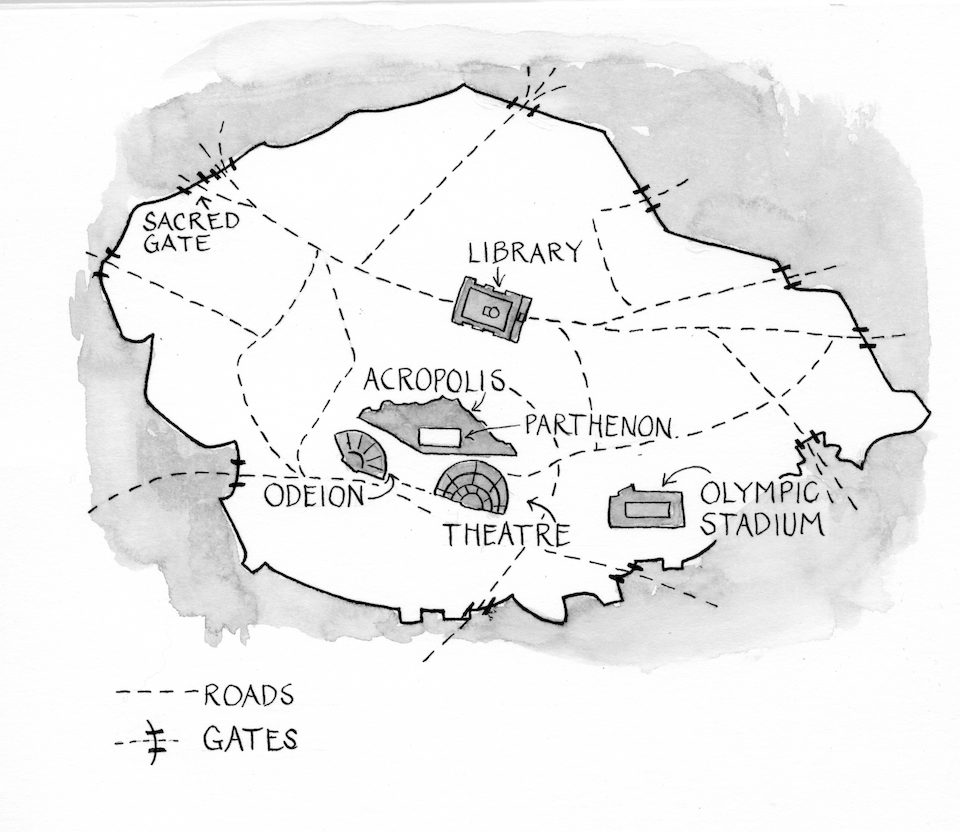 Acts 17 Illustration - Map of 1st Century Athens | Saint Mary's Press