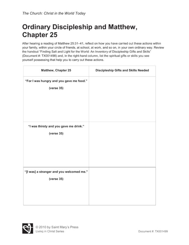 Ordinary Discipleship and Matthew, Chapter 25 | Saint Mary's Press